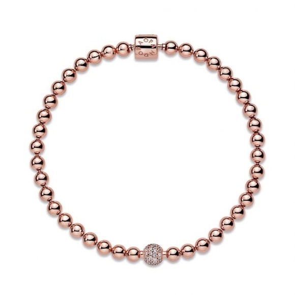 Pandora | Jewelry | Brand New Pandora Beads Pave Bracelet Rose Gold ...